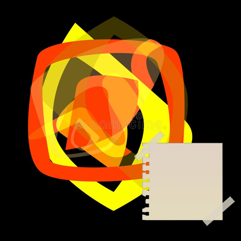 The Note Paper Pasted on an Abstract Background Stock Vector ...