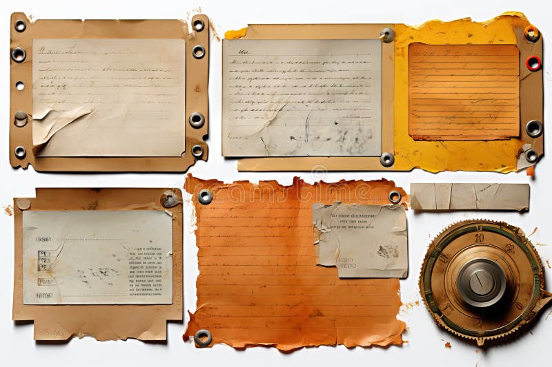 Note Paper Piece Label Vintage Grunge Tape Stock Illustration ...