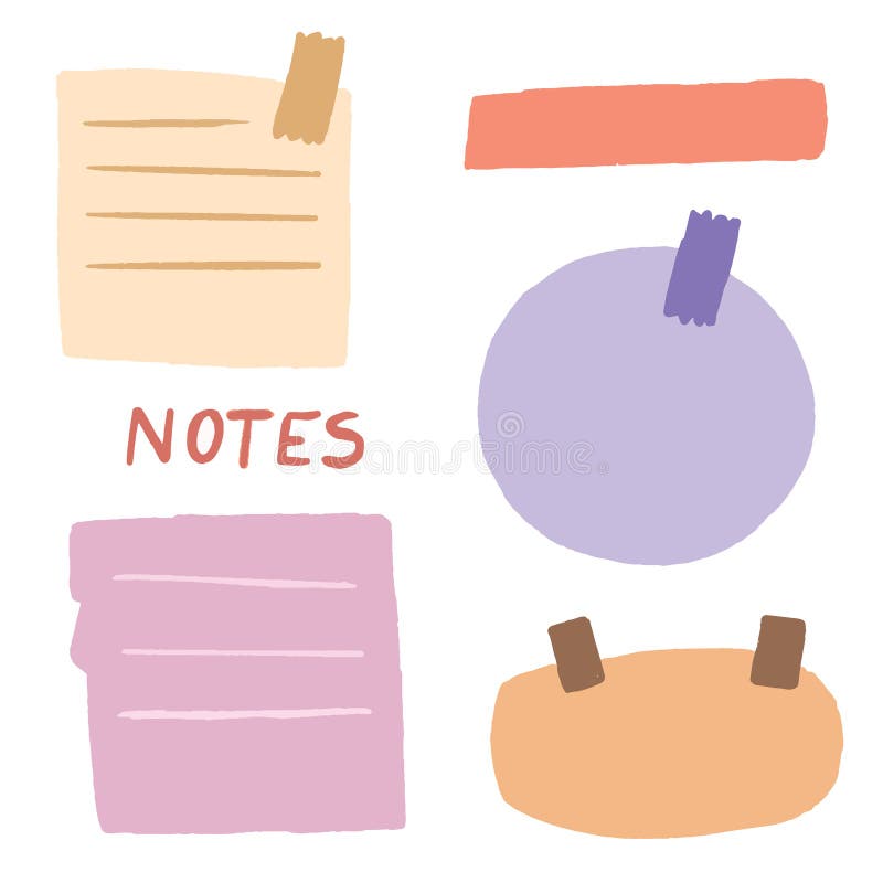 Note Paper with Pin, Binder Clip, Push Pin, Adhesive Tape and Tack ...