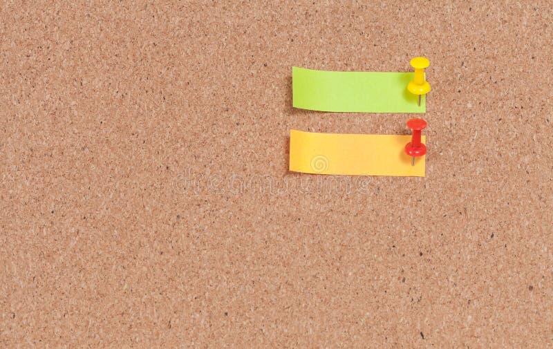 Note Paper with Pin on Board Stock Photo - Image of note, blank: 74852114