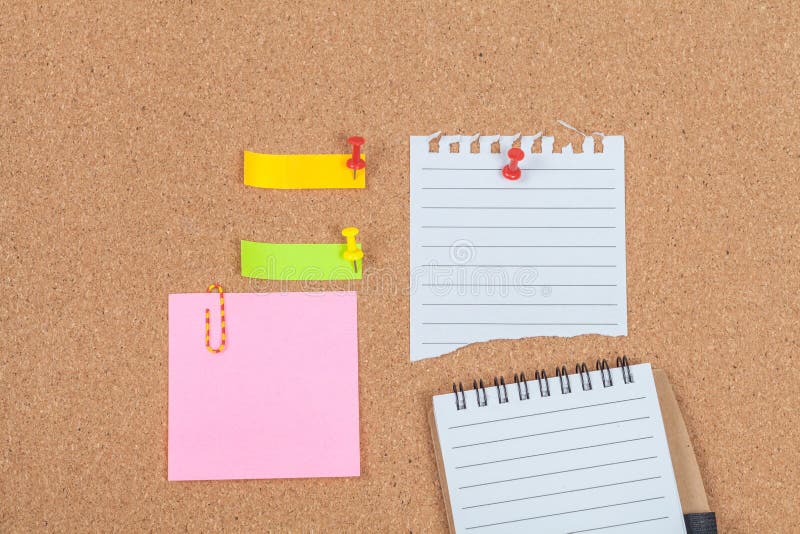 Note Paper with Pin on the Board Stock Photo - Image of space, message ...