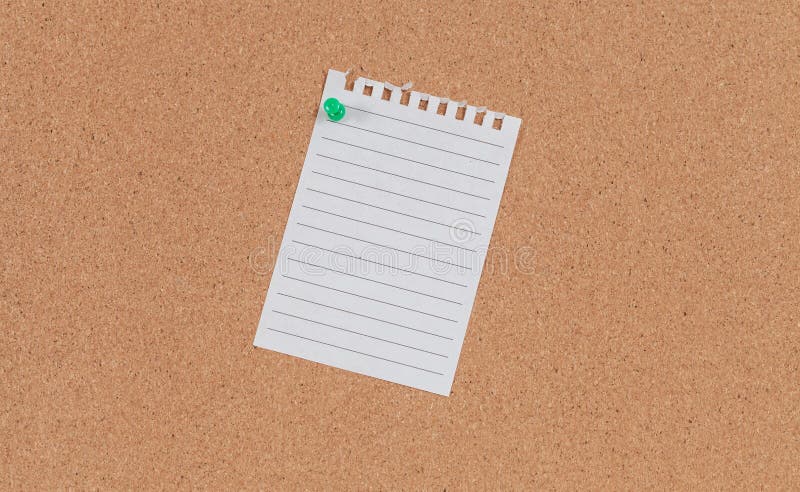 Note Paper with Pin on Cork Board Stock Photo - Image of label ...