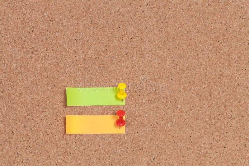 Note Paper with Pin on Cork Board Stock Photo - Image of notebook ...