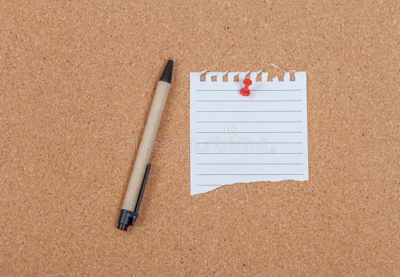 Note Paper with Pin on the Cork Stock Image - Image of sheet, schedule ...