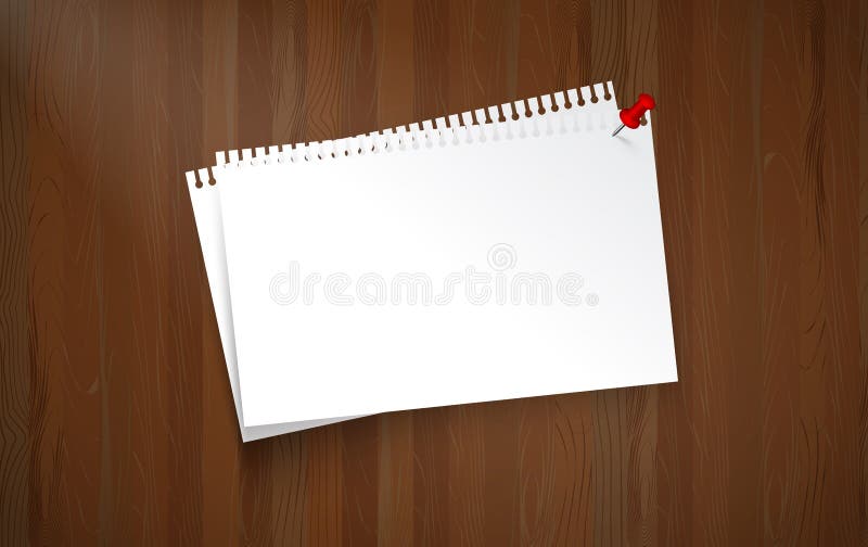 Note Paper Pinned on Wooden Desk Stock Vector - Illustration of ...