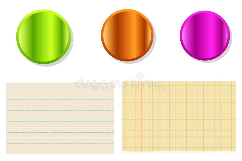 Note Paper Pins on White . Illustration Design Stock Photo - Image of ...