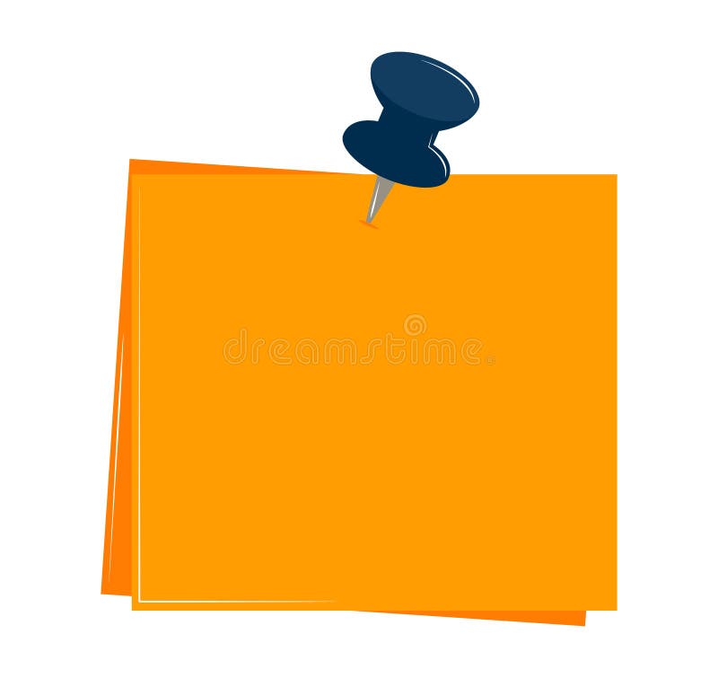 Note paper and push pin stock illustration. Illustration of note ...