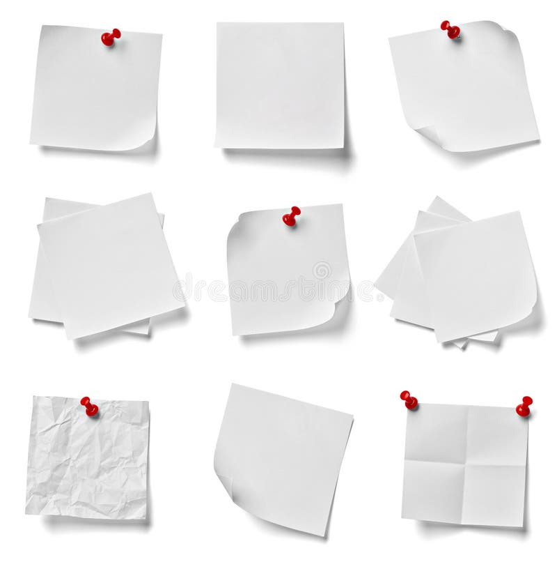 Note Paper Push Pin Message Stock Photo - Image of list, collection ...