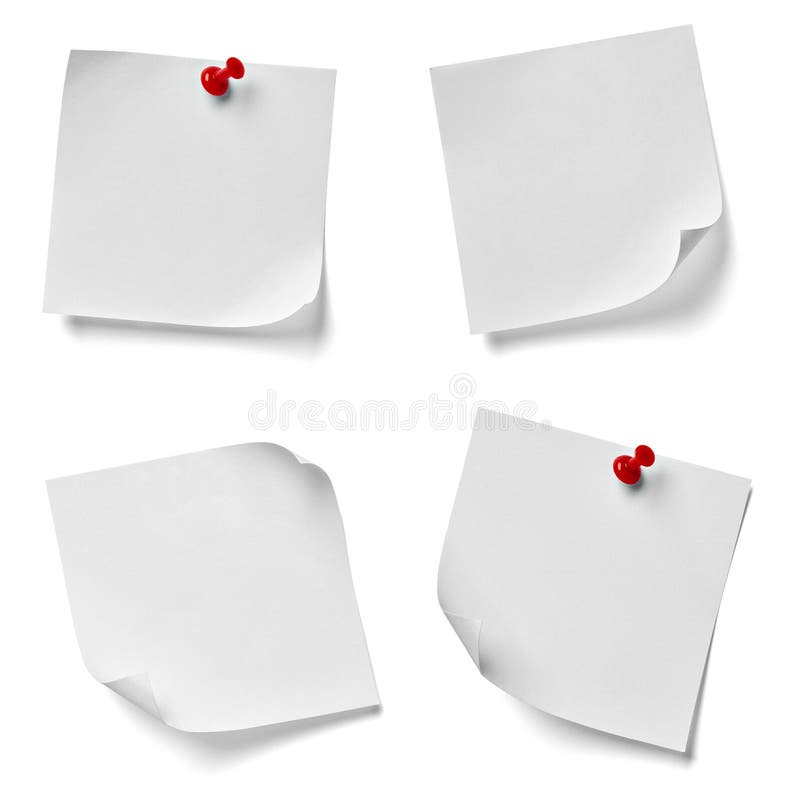 Note Paper Push Pin Message Stock Photo - Image of noticeboard, label ...