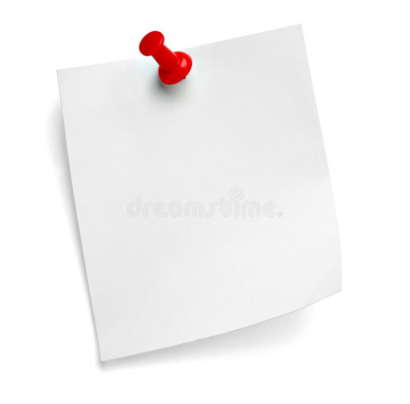 Note Paper Push Pin Message Red White Black Stock Photo - Image of ...