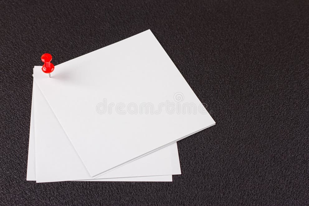 Note paper with red pin stock photo. Image of advertisement - 97007780