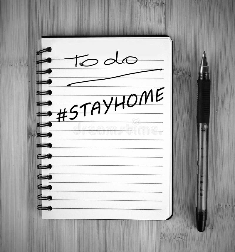 Paper saying stay at home stock photo. Image of house - 180841796