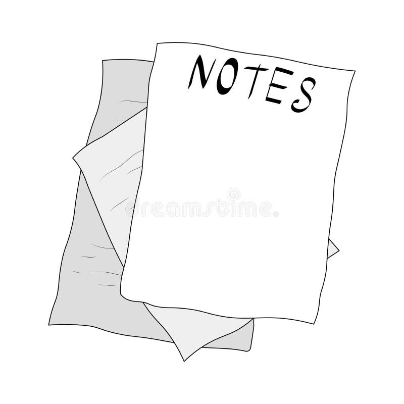 Note Paper Sheets, Blank White Piece for Writing Text in Cartoon Mockup ...
