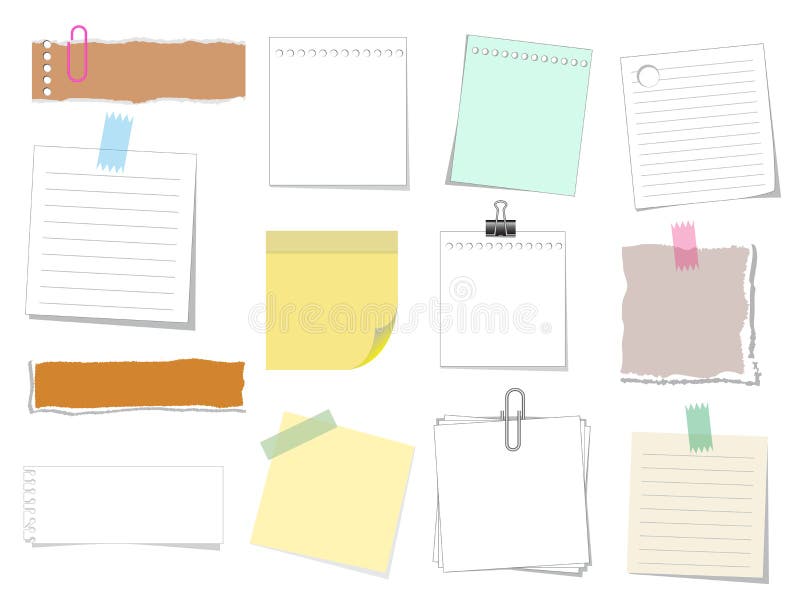 Note paper vector set stock vector. Illustration of notepaper - 86270803