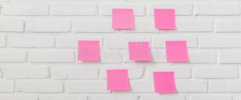 Note Paper on White Brick Wall Stock Image - Image of built, detail ...