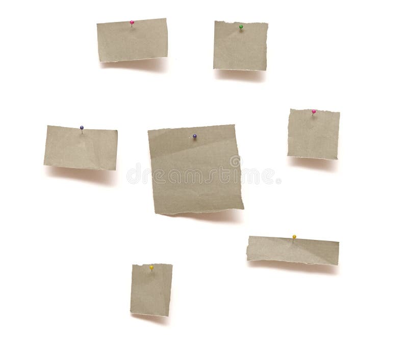 Old Paper Pinned To a Wooden Wall Stock Image - Image of metallic ...