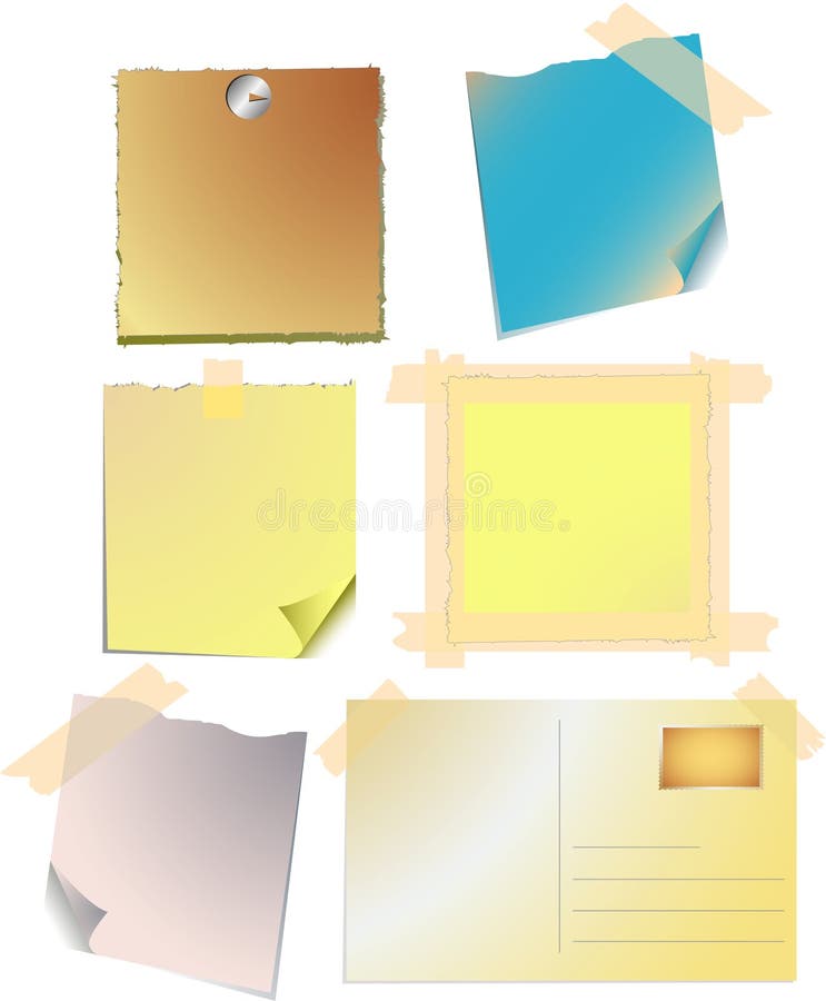 Note papers and postcard stock vector. Illustration of note - 6670454