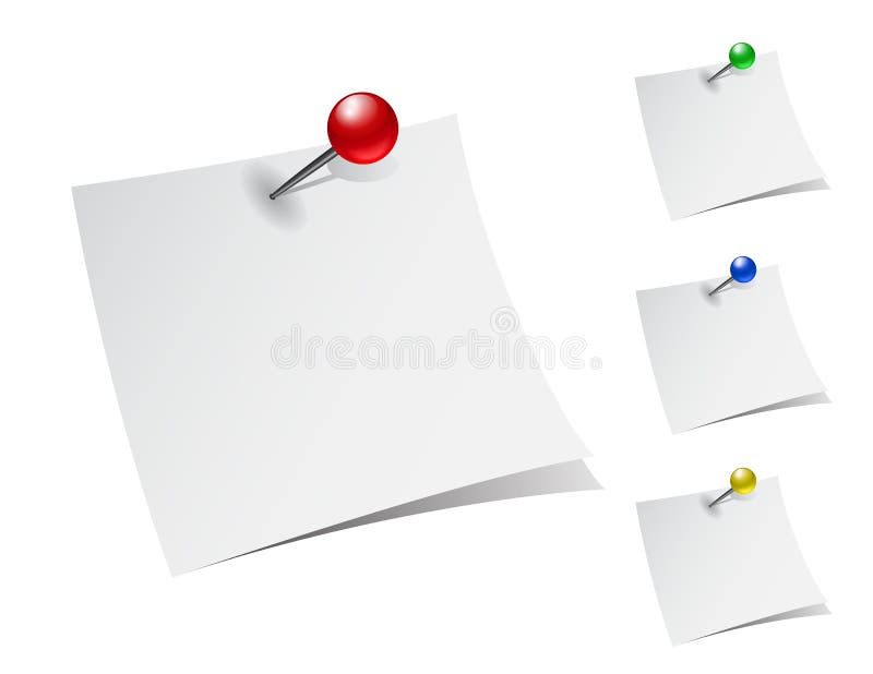Push pin notes stock vector. Illustration of colorful - 4447352