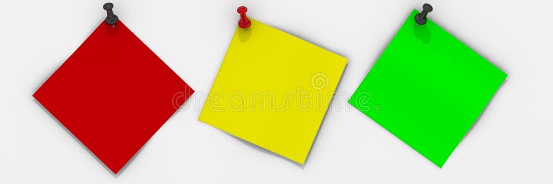 Note papers with pushpin stock illustration. Illustration of pushpin ...