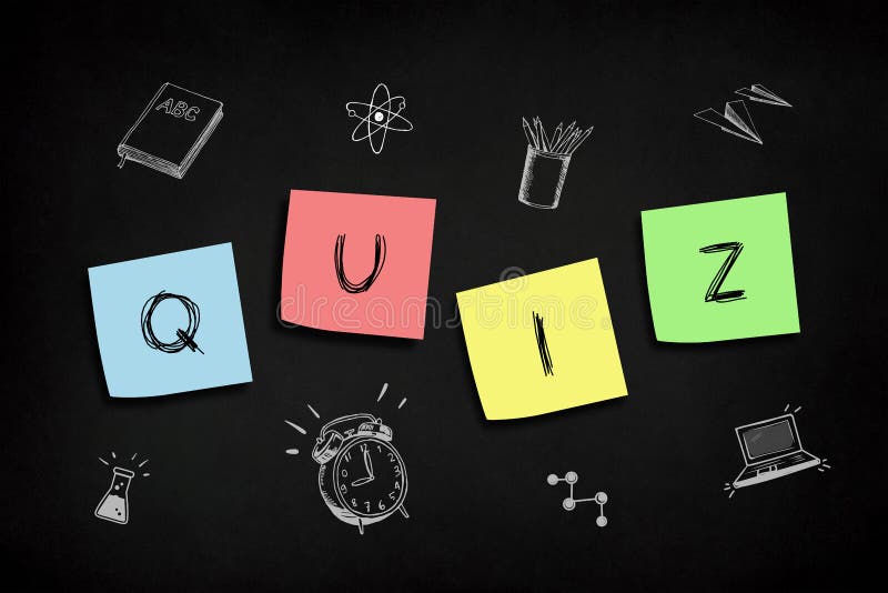 Note Papers with Quiz Time Concept Design on Chalkboard Stock Photo ...
