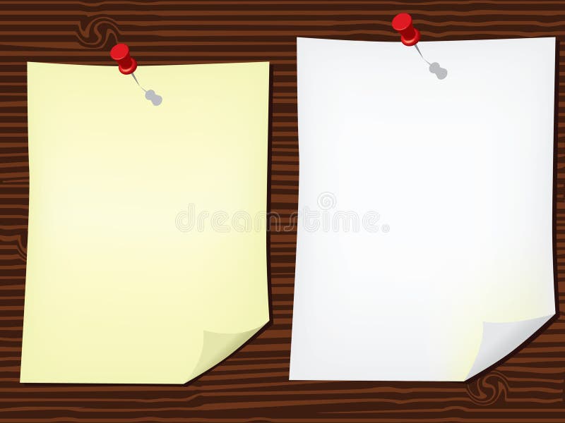 Note Papers on Wooden Board Stock Vector - Illustration of chipboard ...