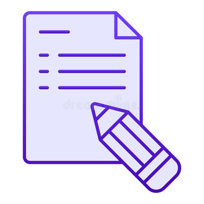 Note and Pencil Flat Icon. Pencil and Document Blue Icons in Trendy ...