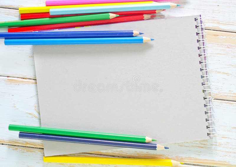 Note and pencils stock image. Image of college, color - 31403043
