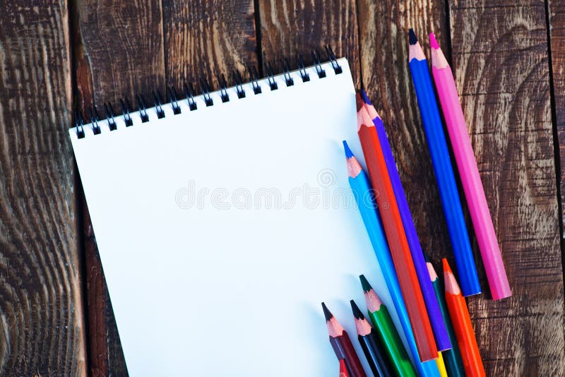 Note and pencils stock photo. Image of creative, grunge - 61737646