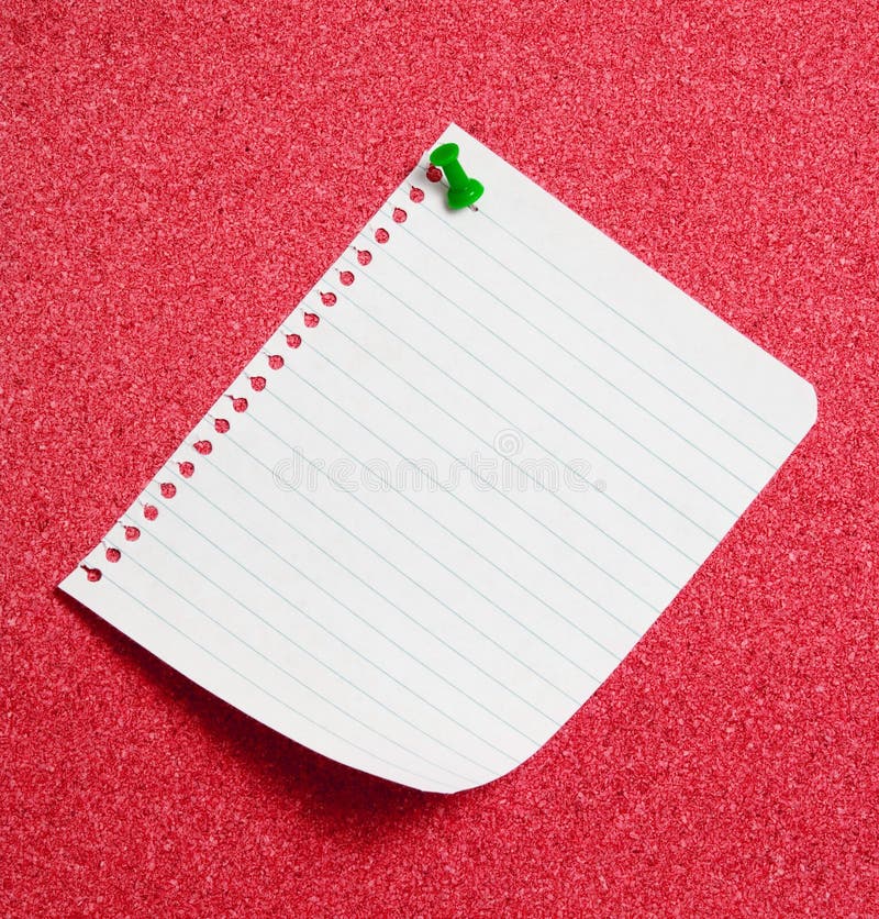 Note Pinned on Red Pin Board Stock Image - Image of pinboard, corkboard ...