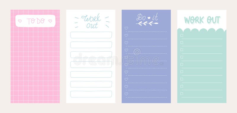Daily note planners. stock vector. Illustration of agenda - 261114849