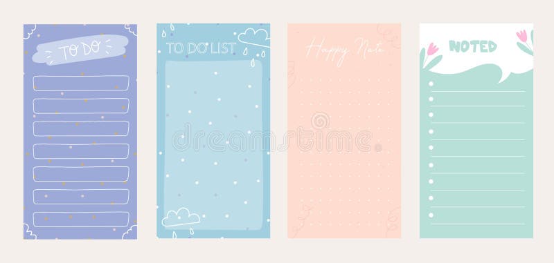 Daily note planners. stock vector. Illustration of sticker - 261241113