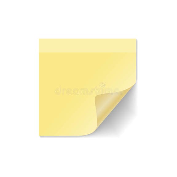 Note Post Vector. Curled Paper Post Note Stock Vector - Illustration of ...