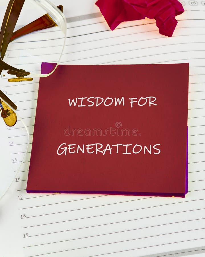 A Note Reading Wisdom for Generations Rests on Lined Paper, Accompanied ...