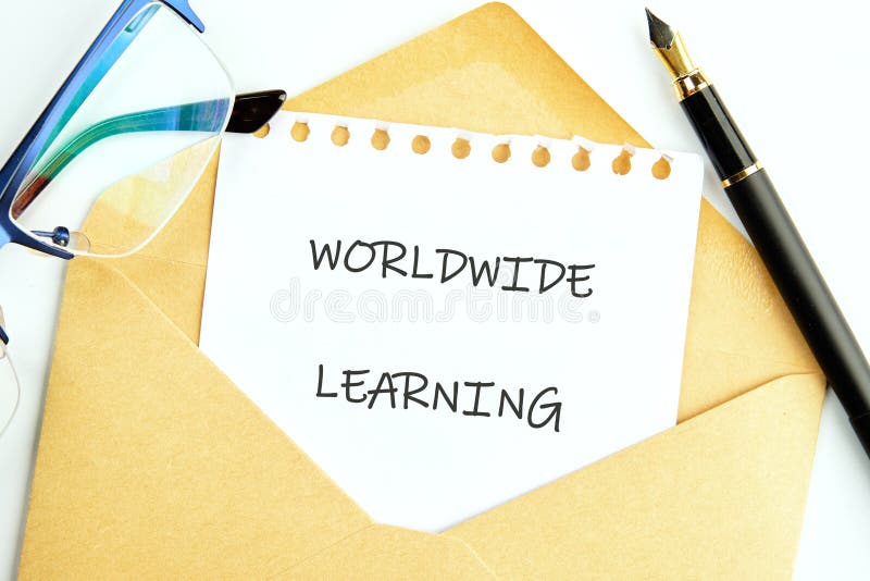 A Note Reading Worldwide Learning is Placed Inside a Beige Envelope ...