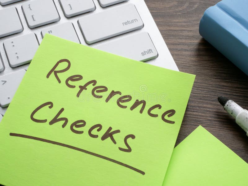 Note about Reference Checks on the Keyboard. Stock Photo - Image of ...