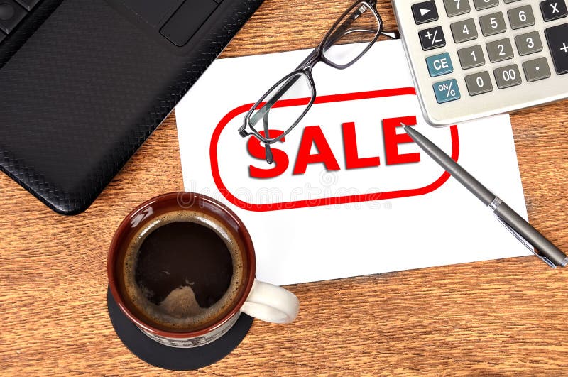 Note sale stock image. Image of information, calculator - 26989959