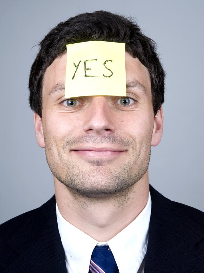 Note says YES stock photo. Image of human, face, success - 9759146