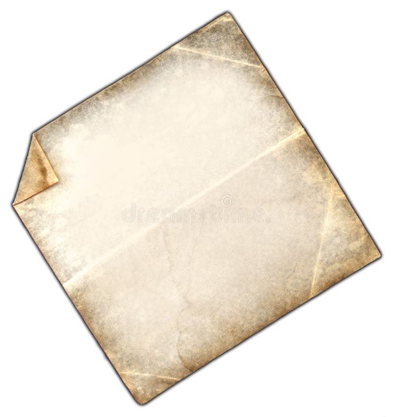 Stained Folded Note with Paperclip Stock Photo - Image of texture ...