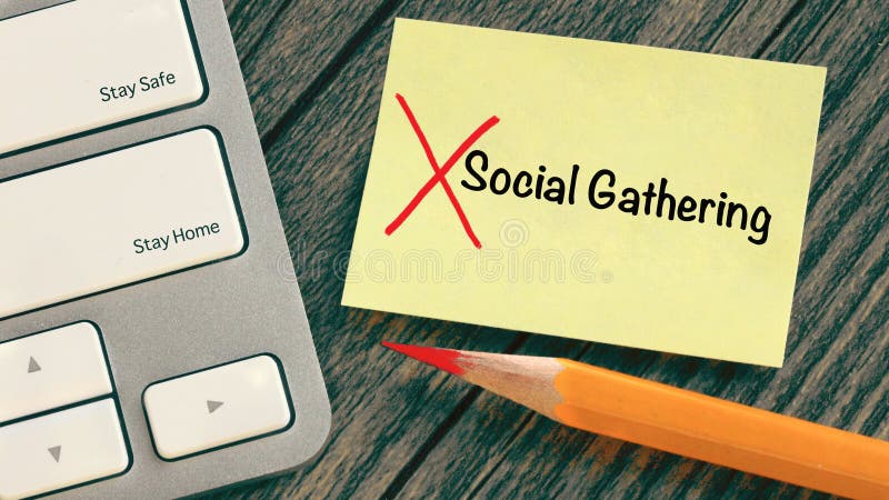 Note Showing No Social Gathering Stock Photo - Image of gathering ...