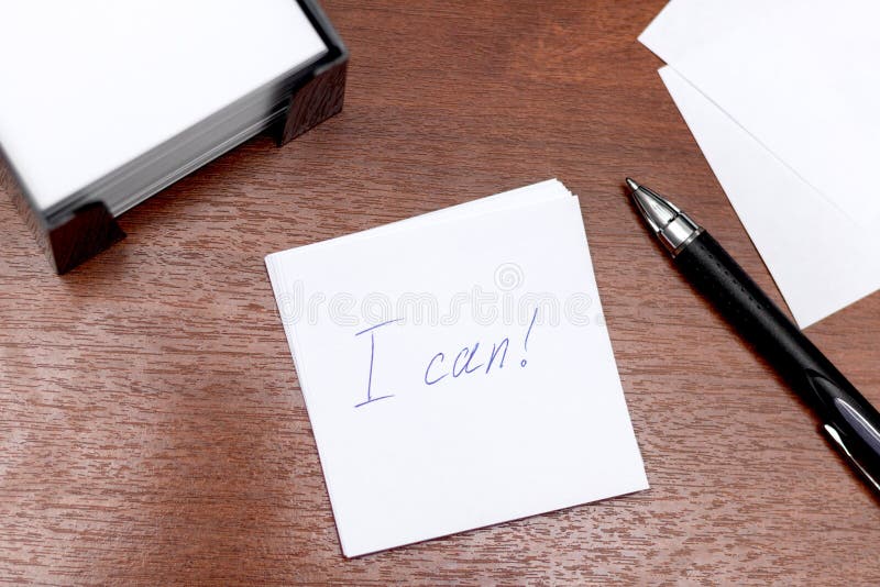 A Note on a Small Piece of Paper on the Table Stock Photo - Image of ...
