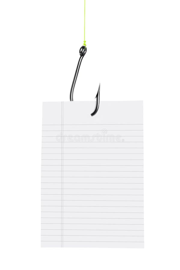 Note snagged on fishook stock photo. Image of objects - 16823860