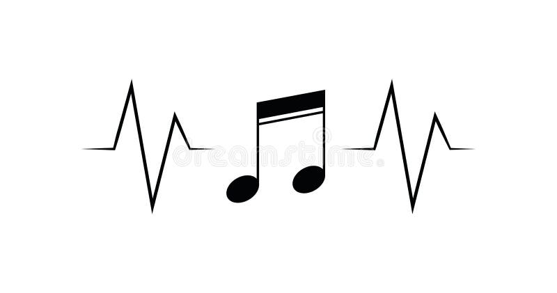Note and Sound Wave Icon. .the Note that Plays Illustration Symbol ...