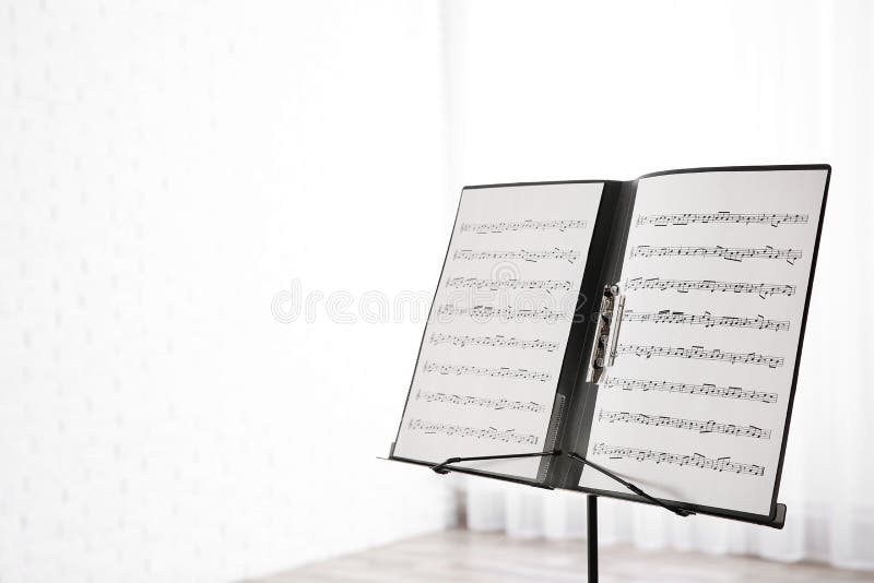 Note Stand with Music Sheets. Space for Text Stock Image - Image of ...
