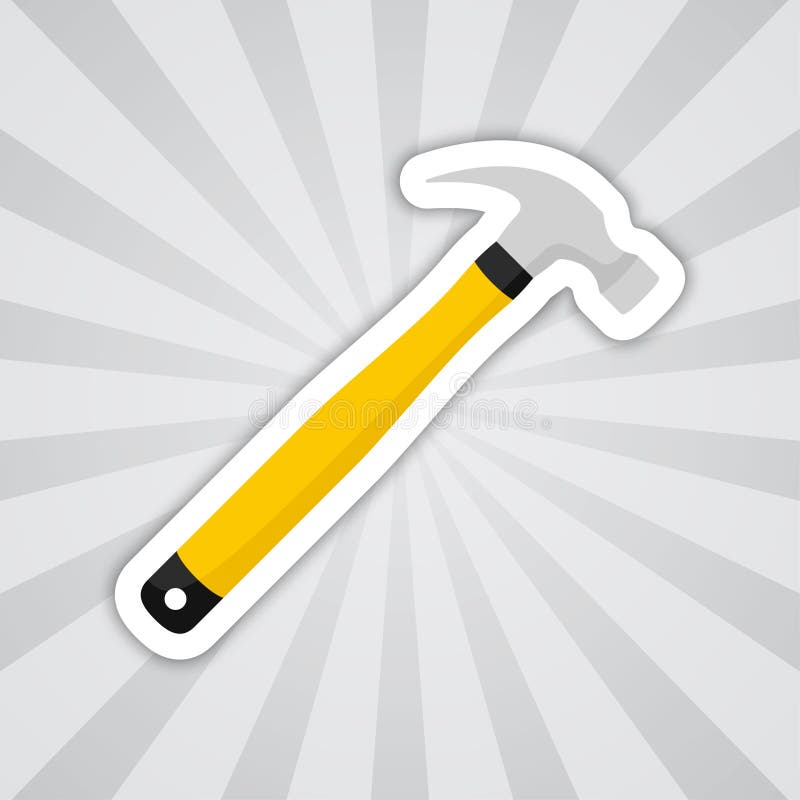 Note Sticker with Hammer, Vector Stock Vector - Illustration of note ...