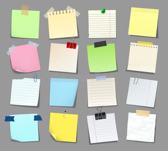 Note Sticker Paper, Notice Memo Post with Tape Stock Vector ...
