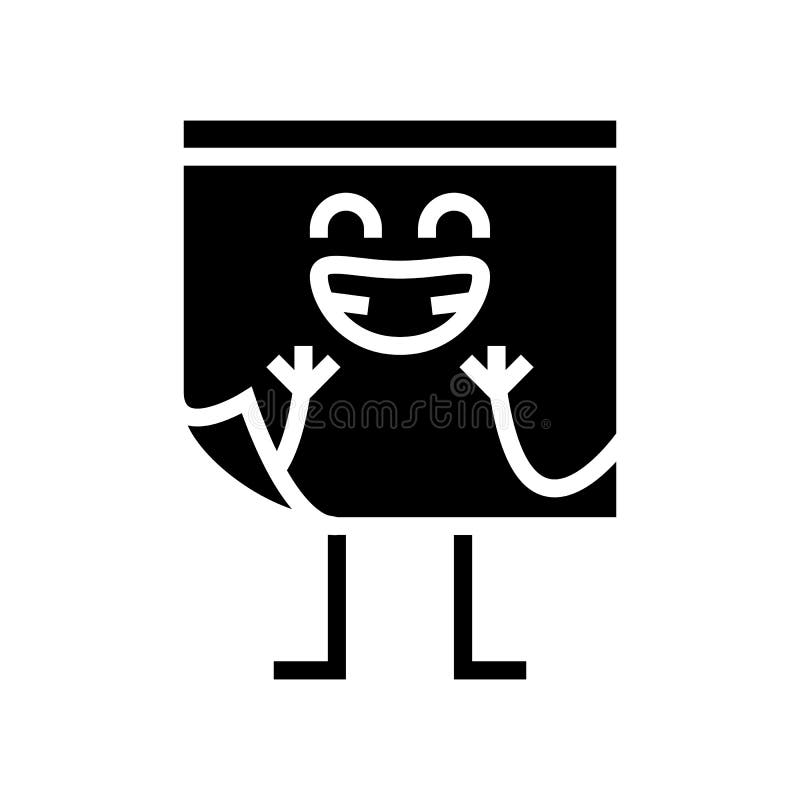 Note Sticker School Character Glyph Icon Vector Illustration Stock ...