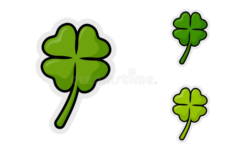 Note Sticker Set with Clover Leaf Stock Vector - Illustration of lucky ...