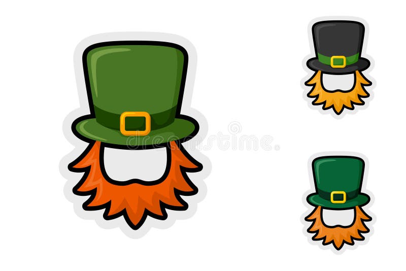 Note Sticker Set with Leprechaun Hat and Beard Stock Vector ...