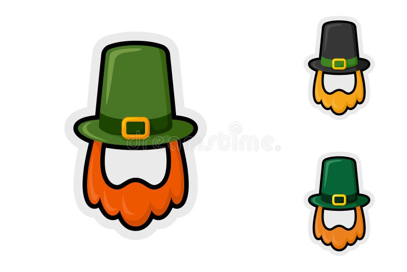 Note Sticker Set with Leprechaun Hat and Beard Stock Vector ...