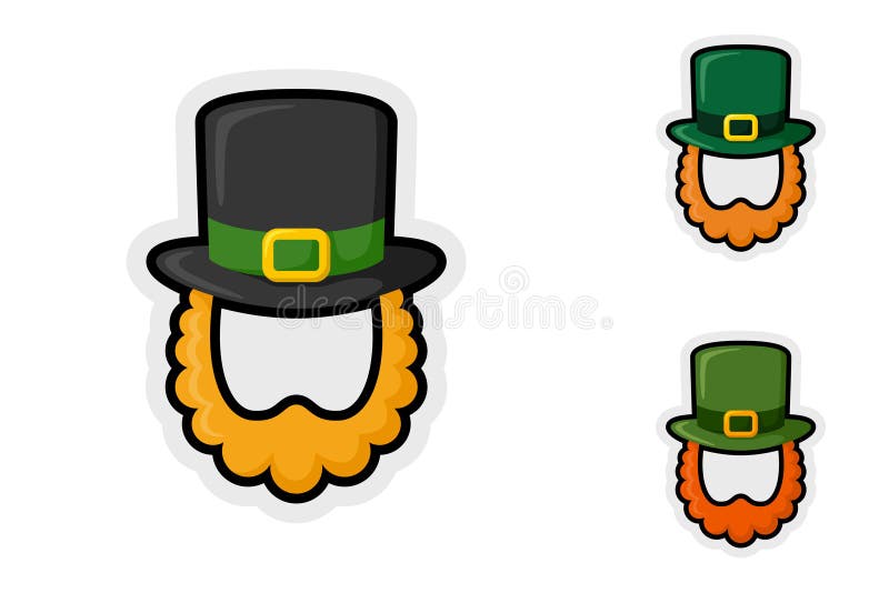 Note Sticker Set with Leprechaun Hat and Beard Stock Vector ...